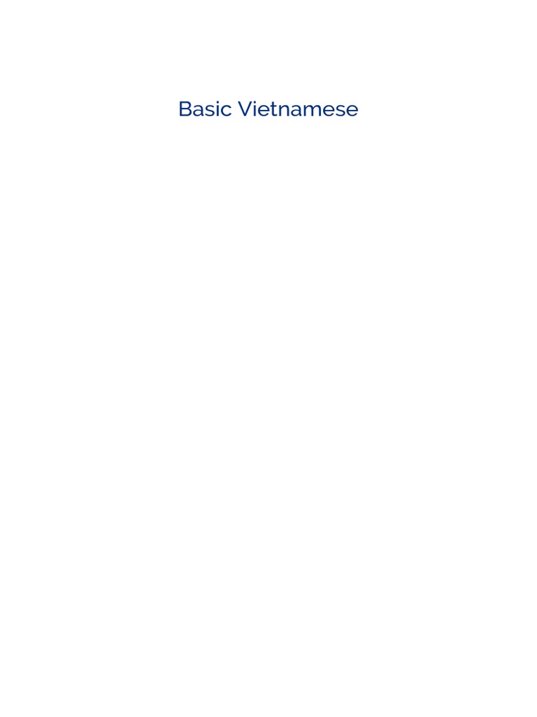 Basic Vietnamese 1683571195 | PDF | Tone (Linguistics) | Phonetics
