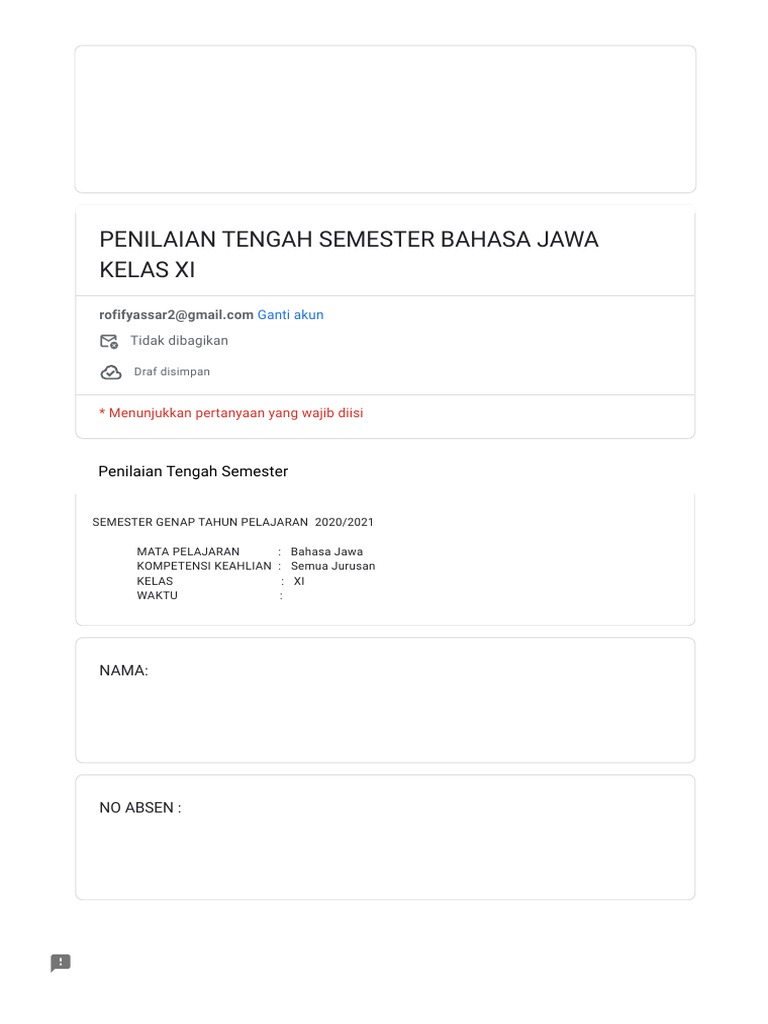 Penilaian Bahasa Jawa Kelas XI | PDF | Seni & Disiplin Bahasa