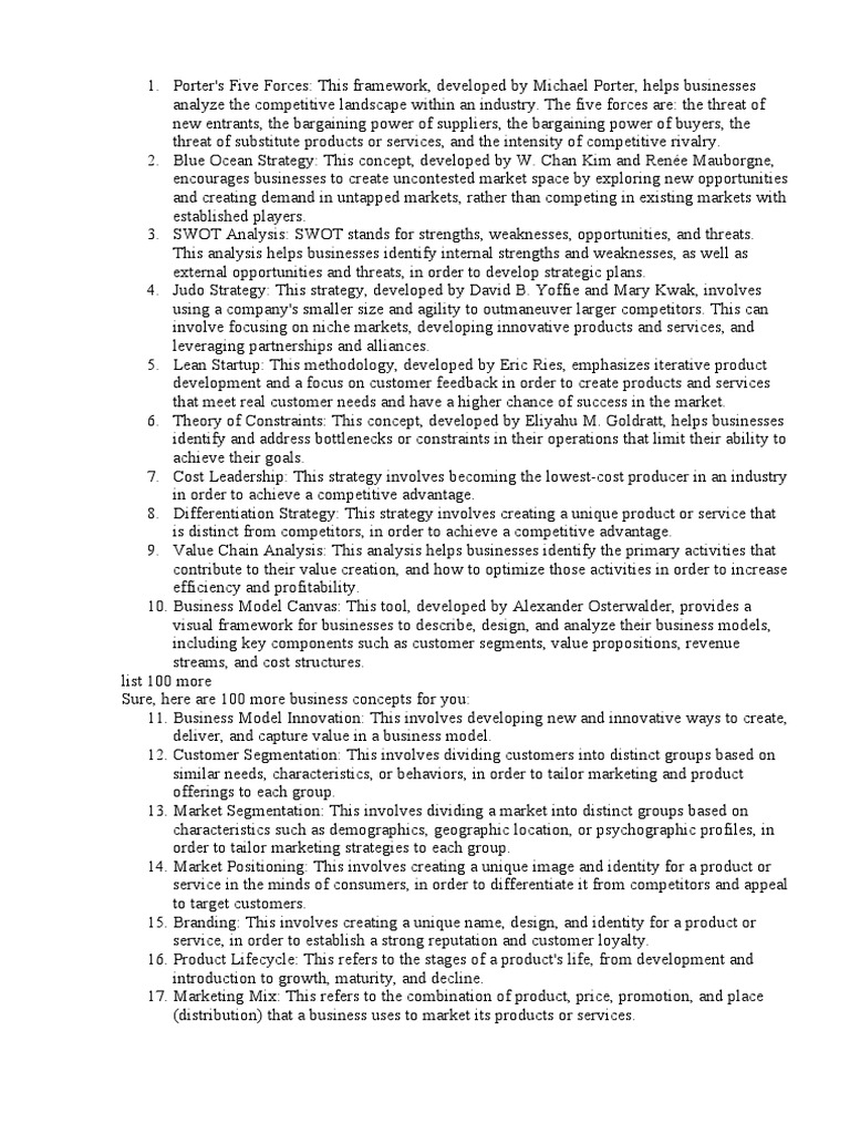 Key Business Concepts | PDF | Business