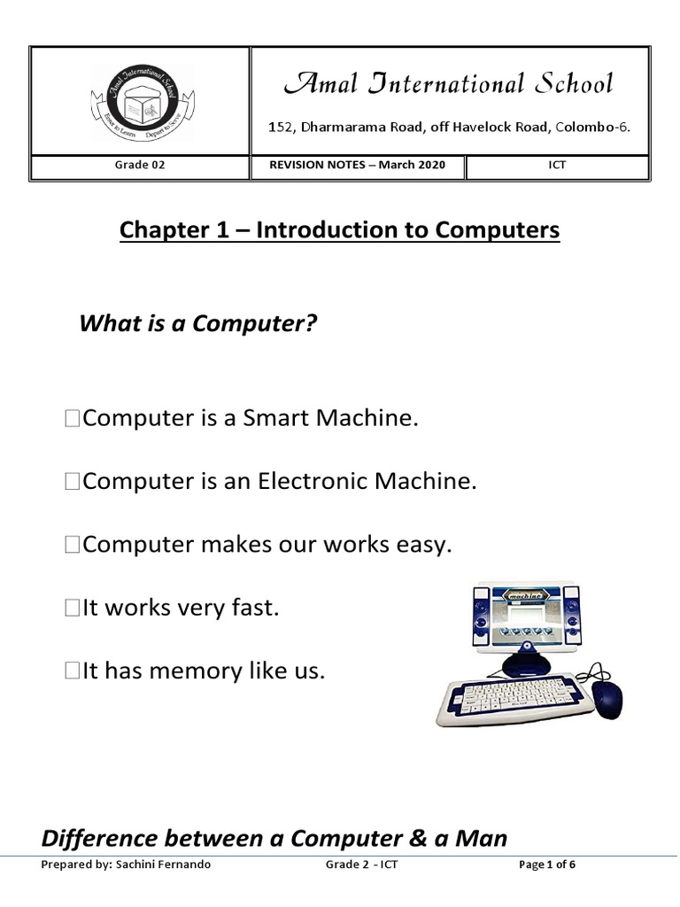 ICT Grade 2 Revison Note | PDF | Personal Computers | Laptop