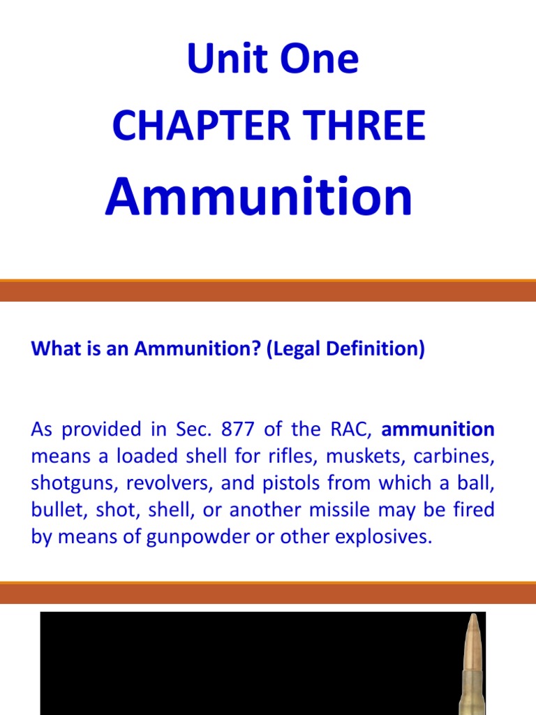 N6ho2kimn - FA - Unit One - Chaptr3a - Ammunition | PDF