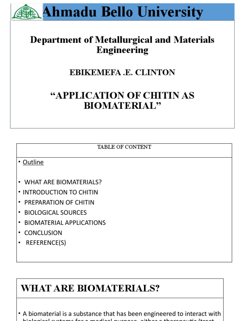Chitin as a Biomaterial in Medicine | PDF | Biomaterial | Tissue ...