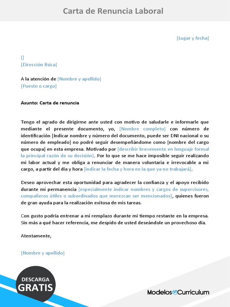 27-modelo-de-carta-de-renuncia-laboral | PDF