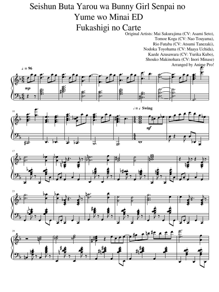 Fukashigi No Carte - Seishun Buta Yarou Wa Bunny Girl Senpai No Yume Wo Minai | PDF