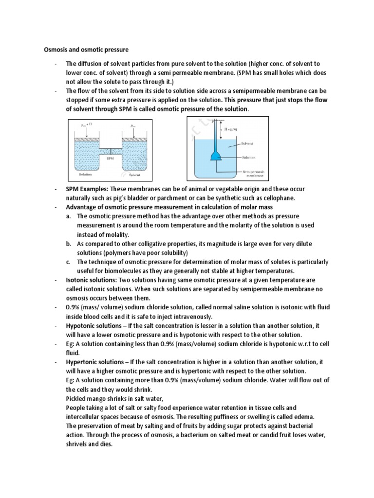 Osmosis and Osmotic Pressure Explained | PDF | Osmosis | Chemistry