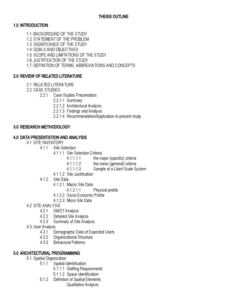 Thesis Outline 1.1 | PDF