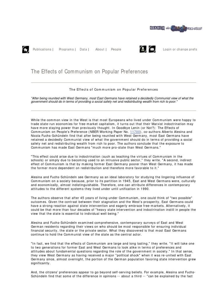 press6 (Wiwi Uni-Frankfurt The Effects of Communism on Popular ...) | PDF