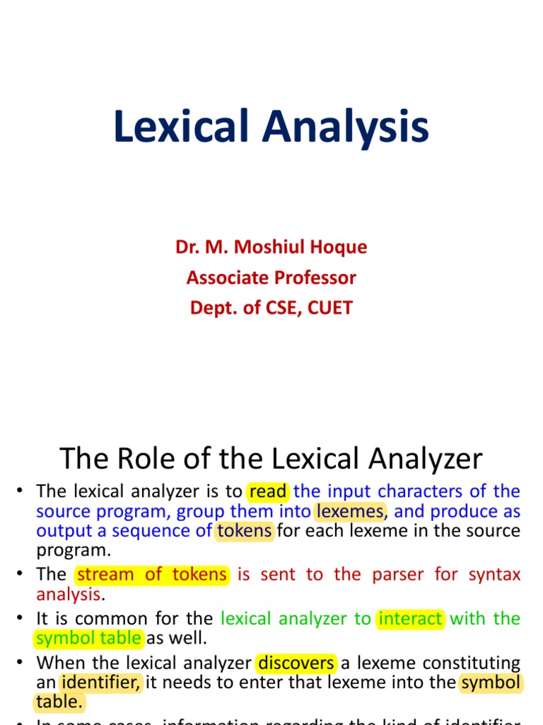 Lexical Analysis | PDF
