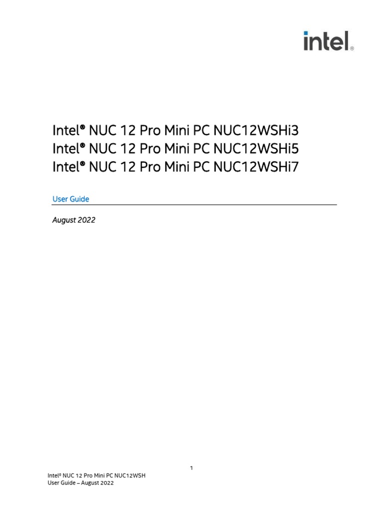 NUC12WSH L10 UserGuide | PDF