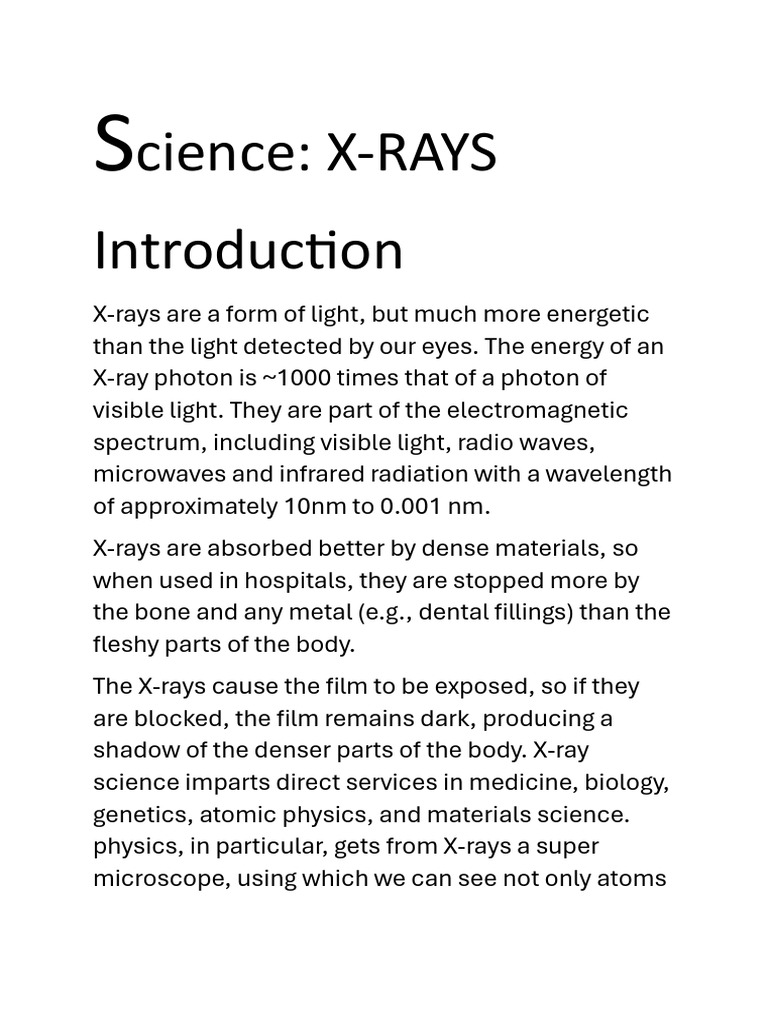 Science X-Rays | PDF