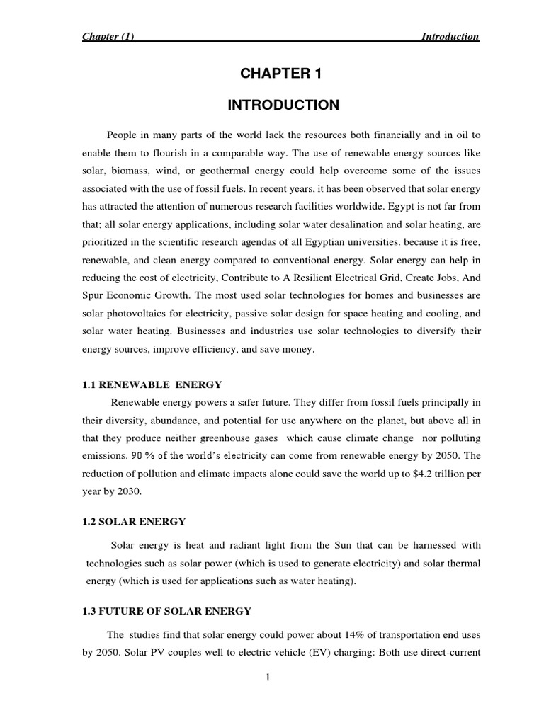 Chapter One | PDF | Renewable Energy | Solar Energy