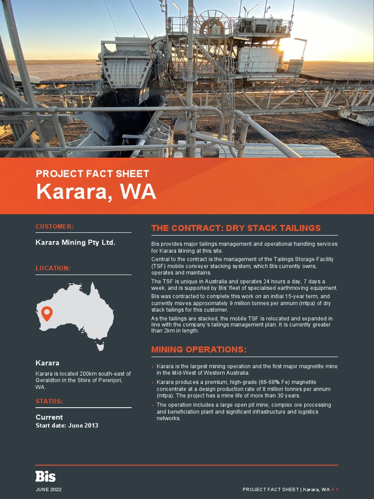 Project Fact Sheet Karara Wa June 2022 | PDF | Mining