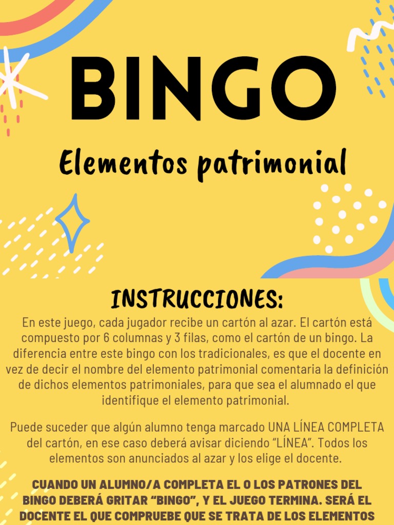 Instrucciones Bingo | PDF