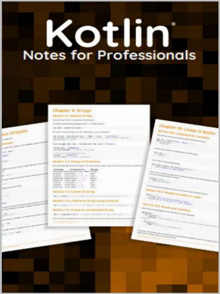Android Programming With Kotlin For Professionals Guide To Kotlin Programming Notes For