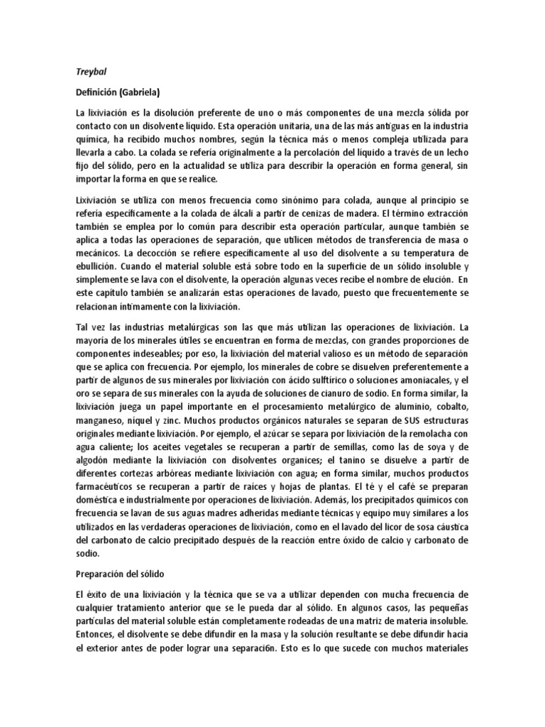Treybal | PDF | Solubilidad | Metalurgia