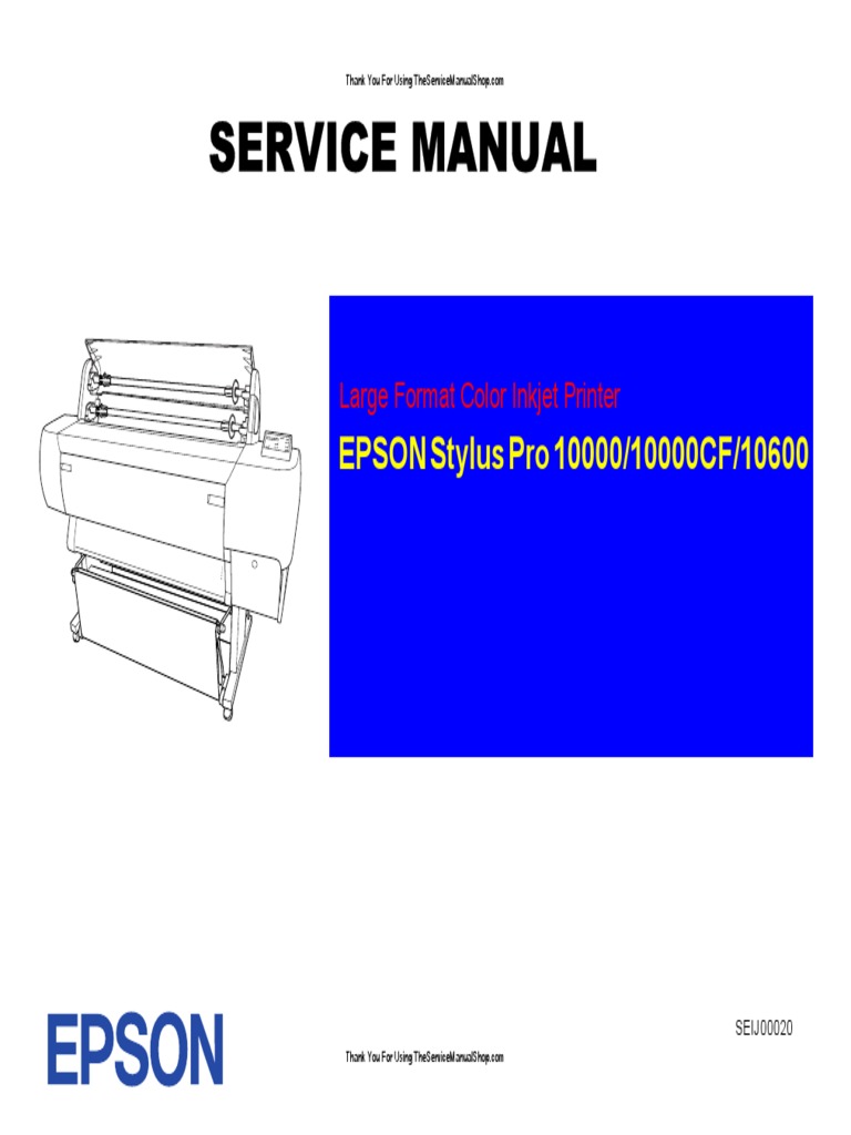 Epson Stylus Pro 10000 CF 10600 Service Manual | PDF | Printer ...