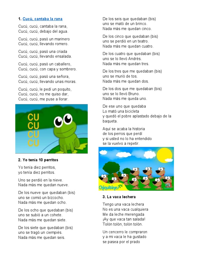 15 Canciones Infantiless | PDF