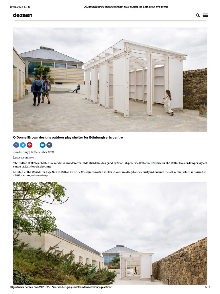 O'Donnellbrown Designs Outdoor Play Shelter For Edinburgh Arts Centre O ...