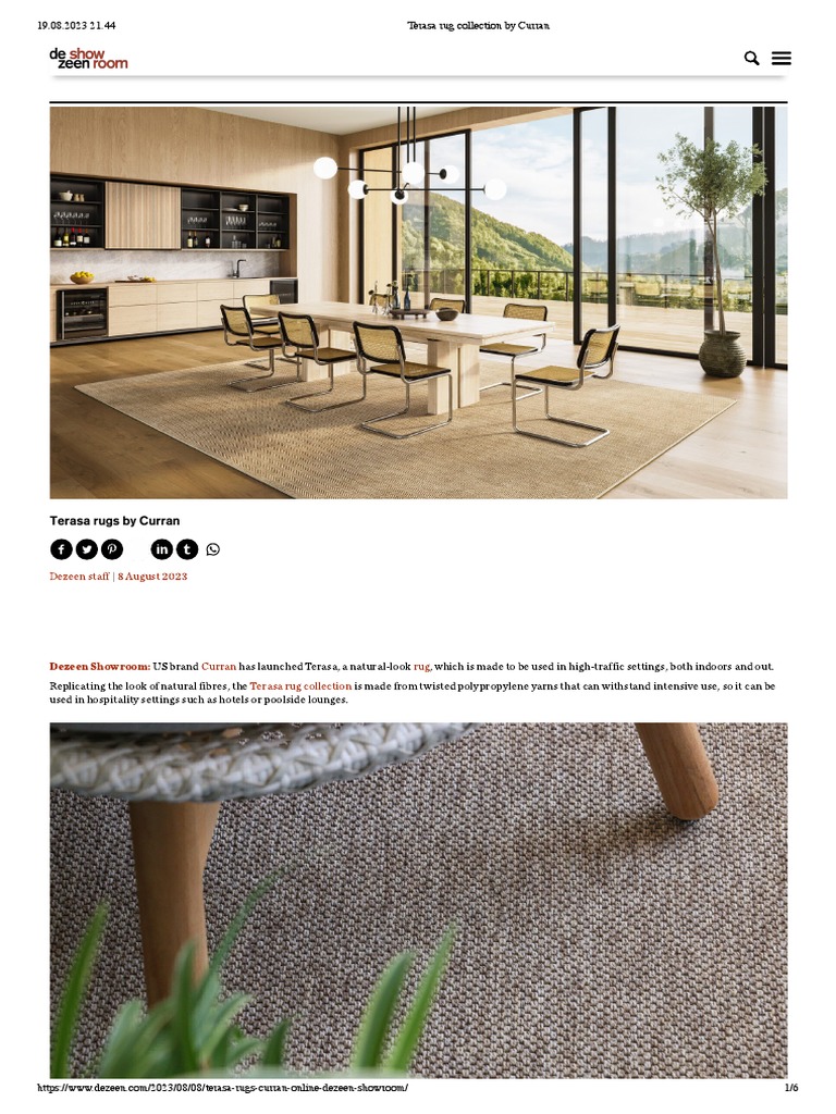 Terasa Rugs by Curran Terasa Rugs by Curran: Dezeen Staff 8 August 2023 ...