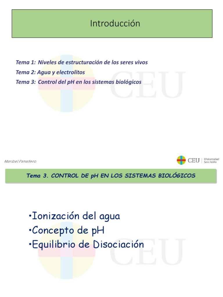 Tema 3 - Control de PH en Los Sistemas Biológicos 2022-23 | PDF