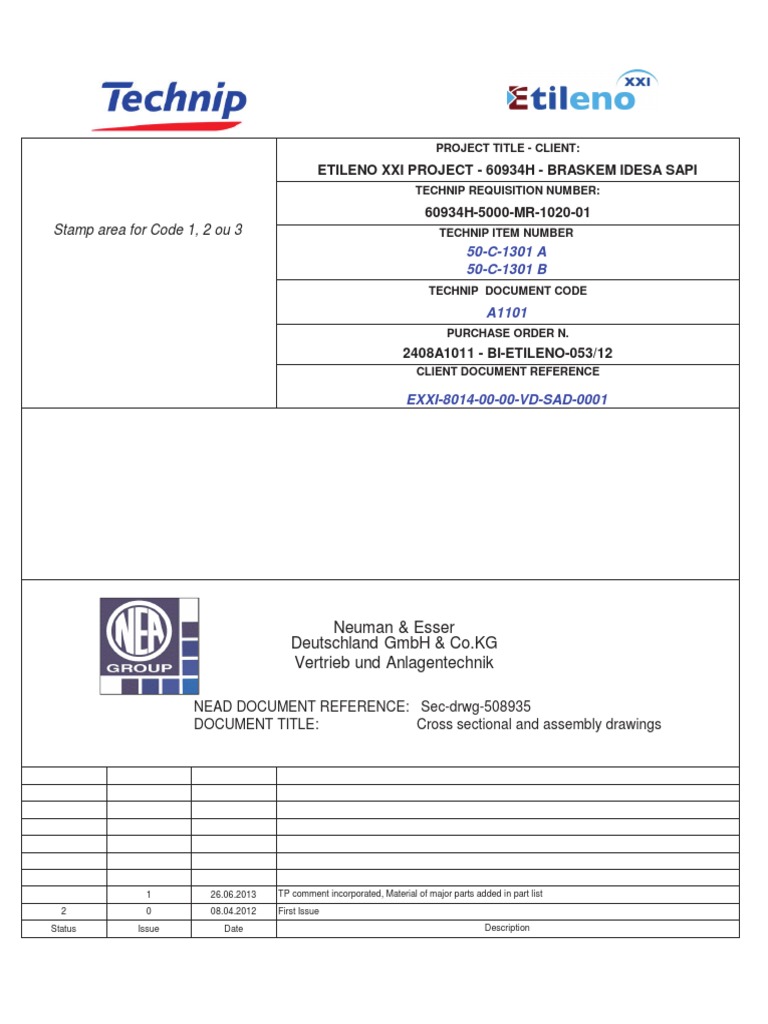 Stamp Area For Code 1, 2 Ou 3: Etileno Xxi Project - 60934H - Braskem ...