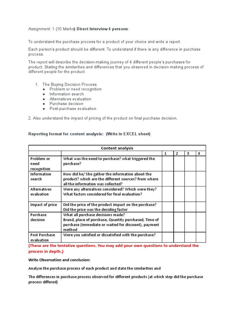 Assignment 1 - Qualitative Research - Direct Interveiw - Up | PDF