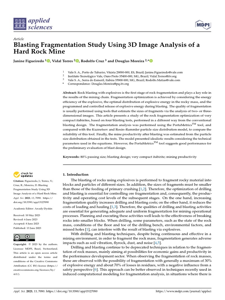 Blasting Fragmentation Study Using 3D Image Analys | PDF | Fracture ...
