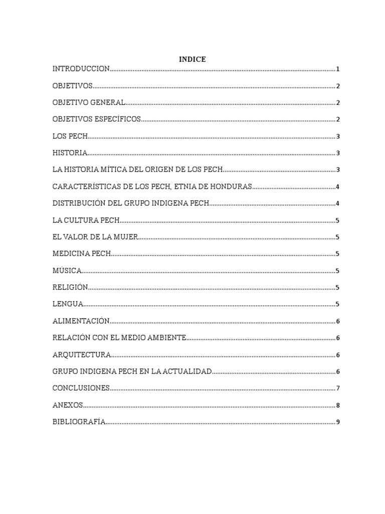 Informe Los Pech | PDF