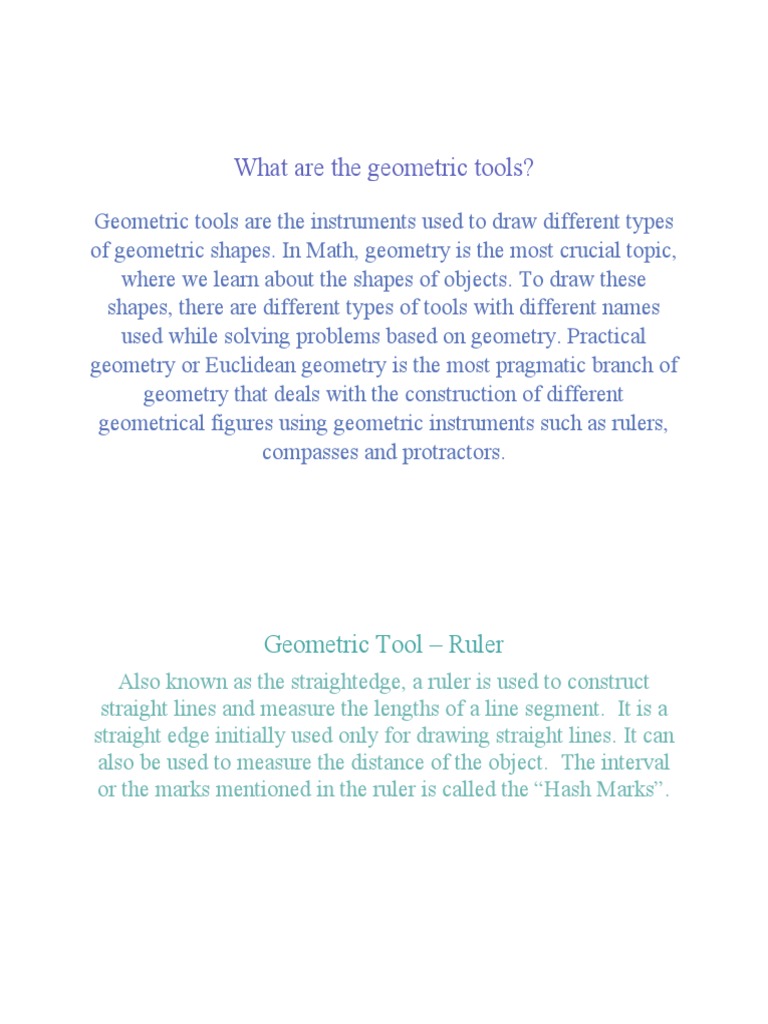 What Are The Geometric Tools | PDF | Geometry | Line (Geometry)
