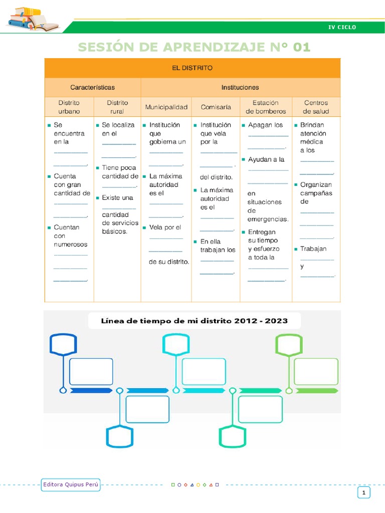 Anexo de Sesiones de Aprendizaje - EDA VI Semana 1 - Editora Quipus Perú | PDF