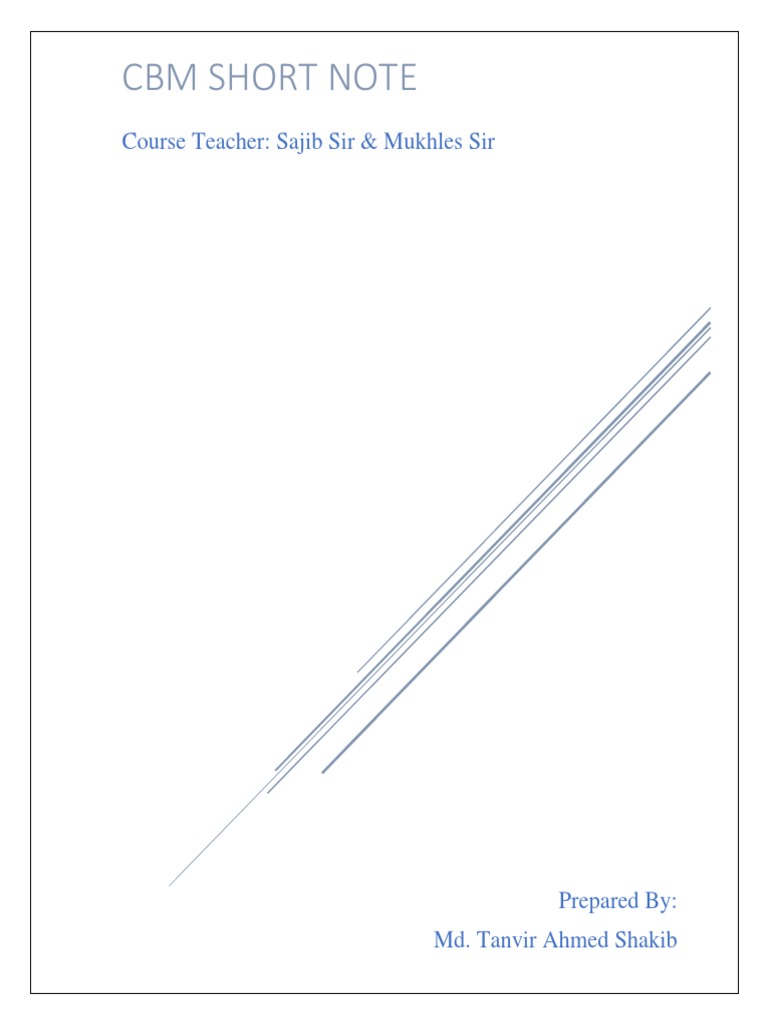 CBM Short Note | PDF
