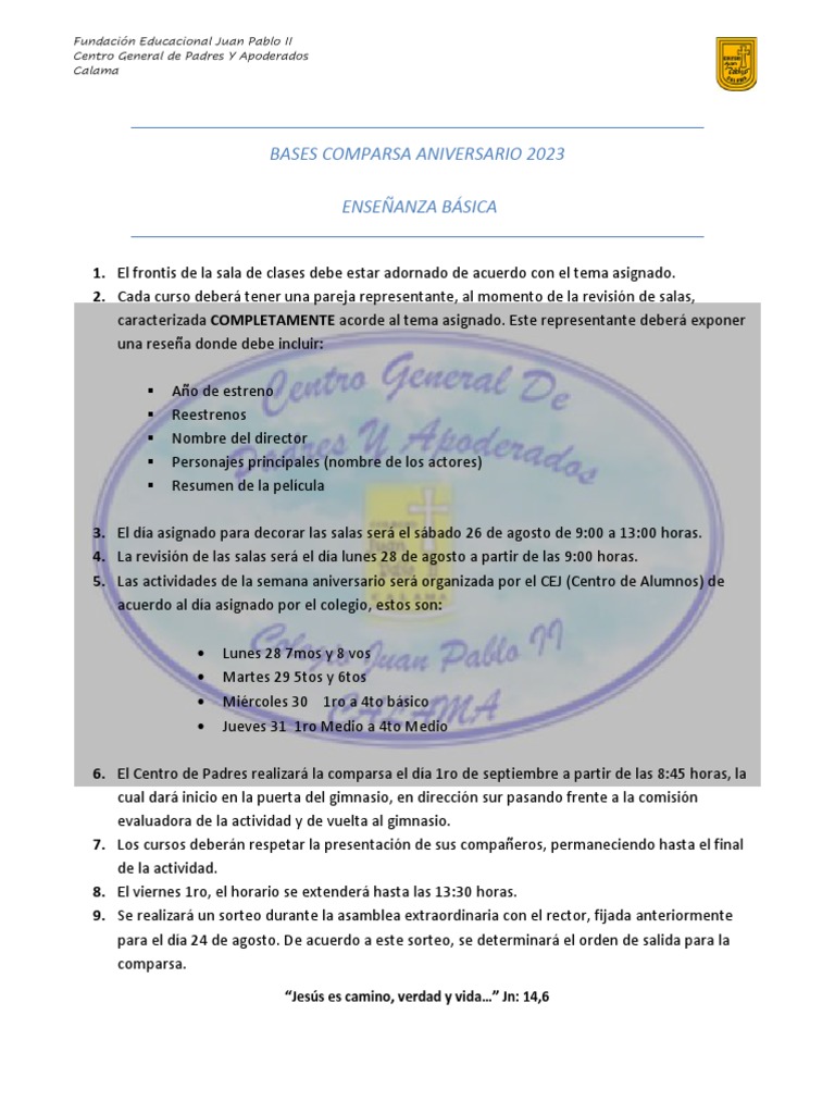 Bases Aniversario Enseà Anza Bã¡sica 2023 | PDF Bases Aniversario Enseà Anza Bã¡sica 2023 | PDF