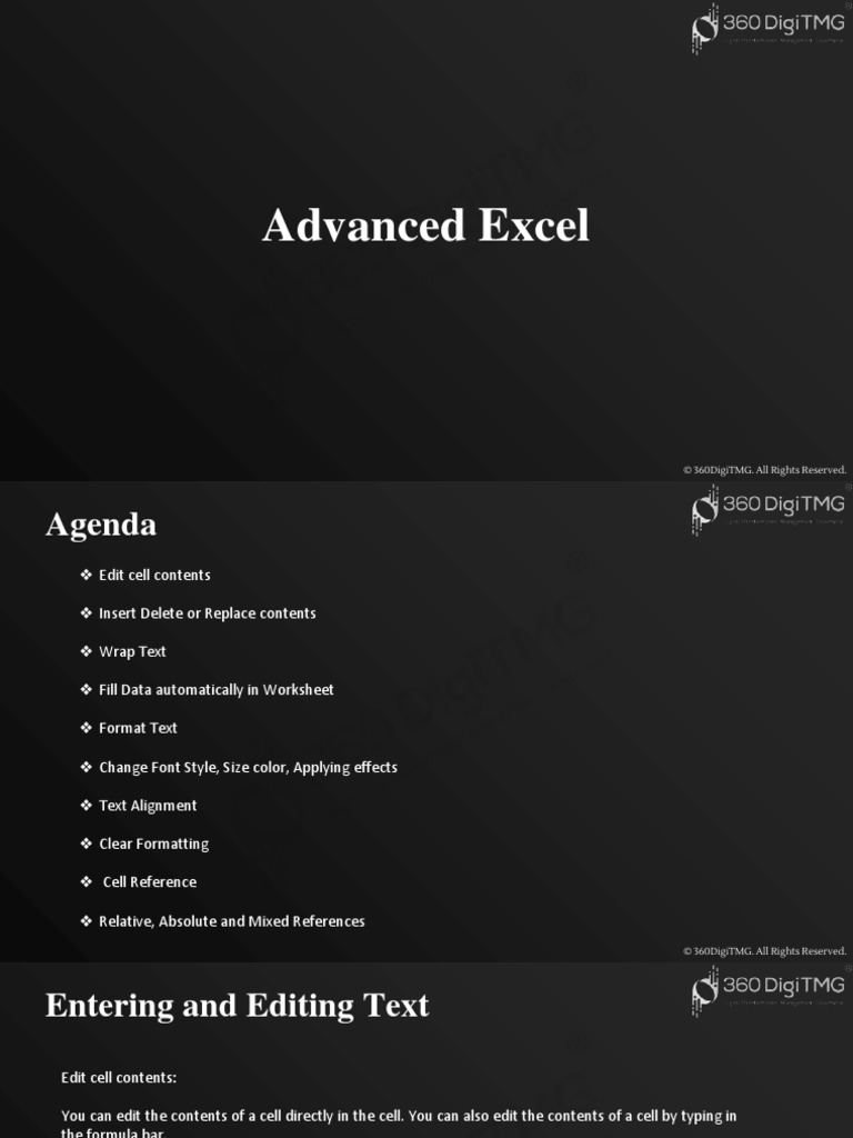 Module01 Entering and Editing Text and Formula | PDF | Microsoft Excel | Computing