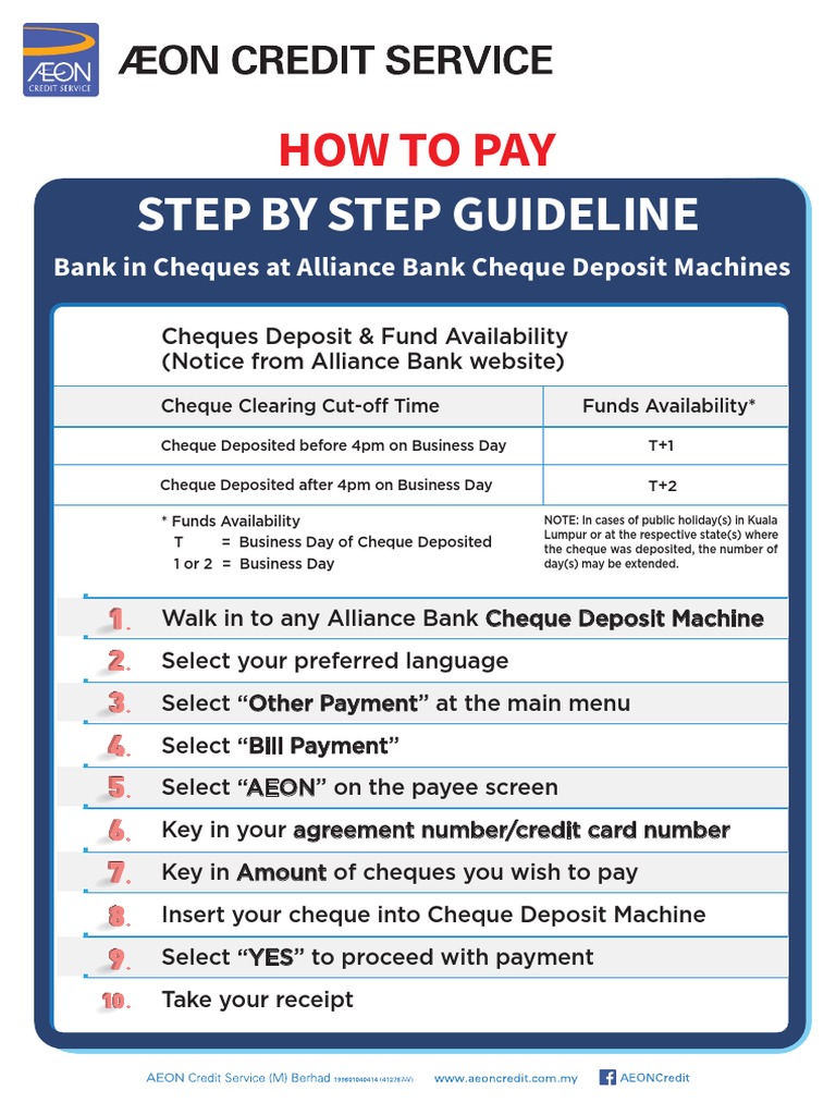 Alliance Bank in Cheque CDM Eng | PDF