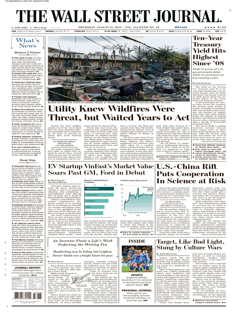 WSJ Newspaper 8-17-2023 | PDF