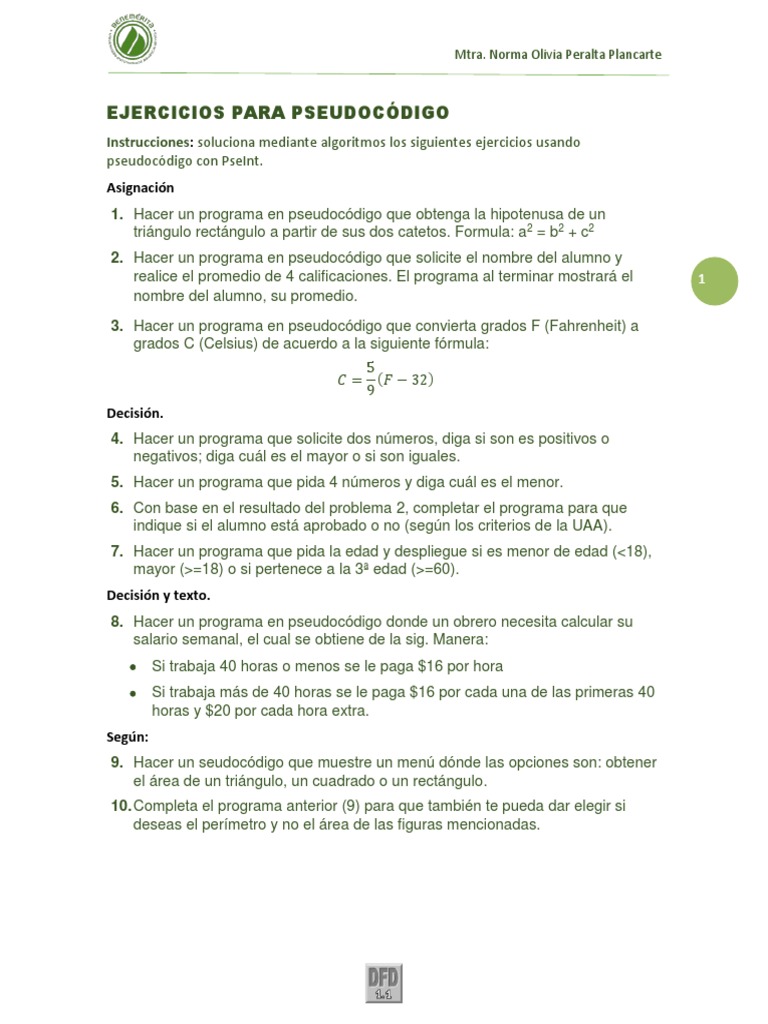 EJERCICIOS PseInt 2023 | PDF