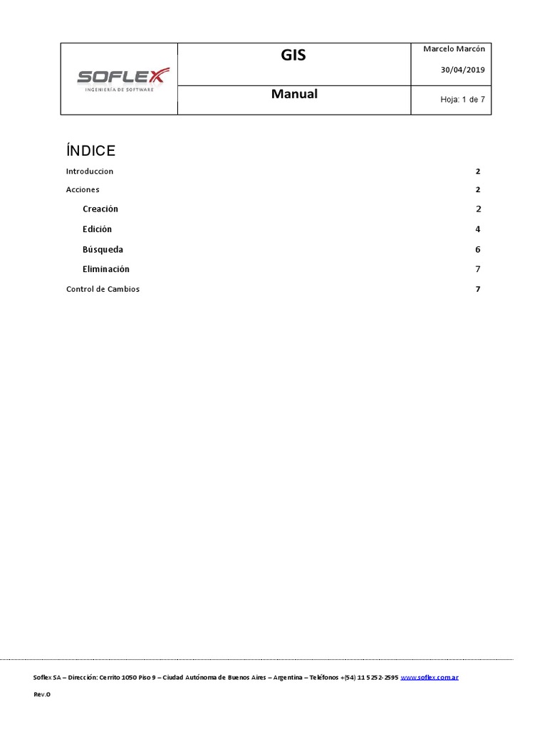 Manual de Operaciones GIS Soflex | PDF