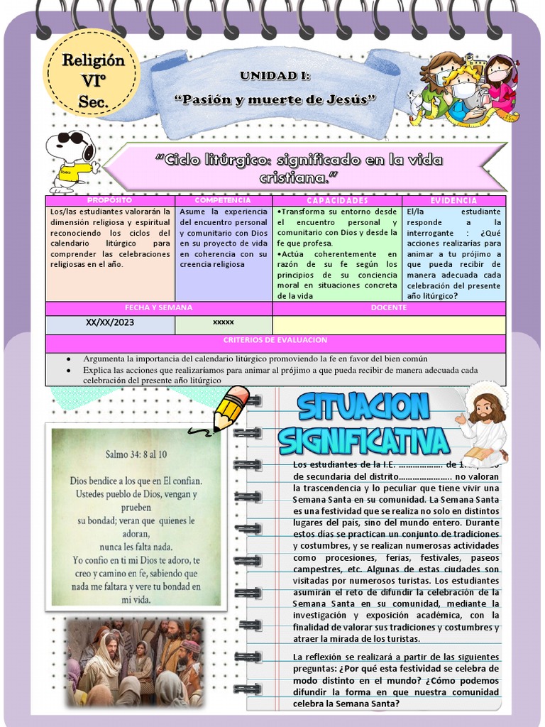 Ficha de Actividad Religion Vi-Semana 1 | PDF