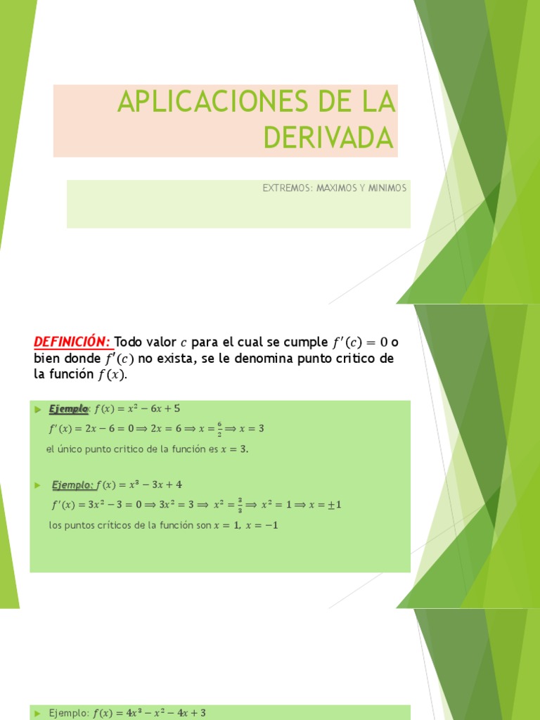 Aplicaciones de La Derivada | PDF | Conceptos matemáticos | Números