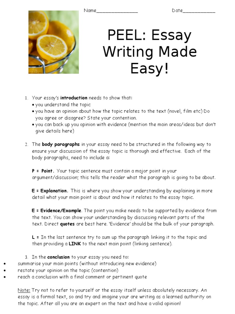 PEEL Essay Writing Guide | PDF | Foreign Language Studies