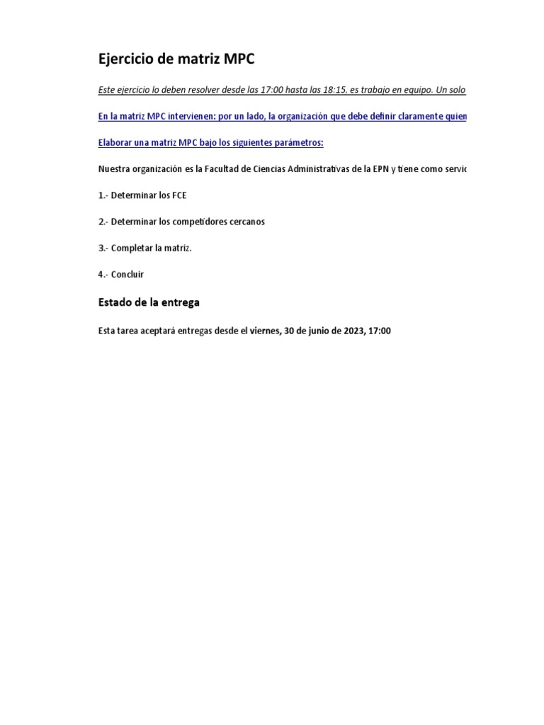 Matriz MPC | PDF