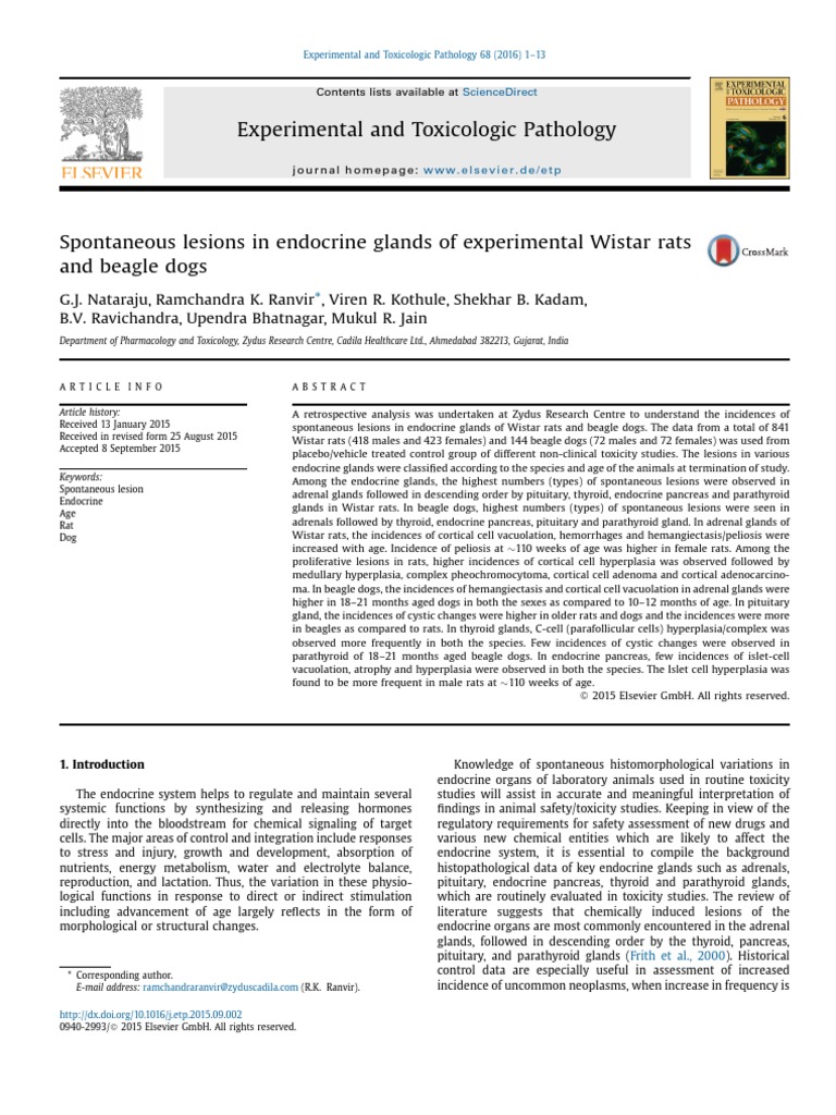 Nataraju Et Al 2015 (Background Lesions) | PDF | Endocrine System ...