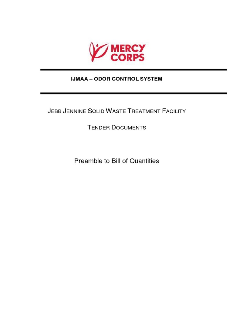 Annex 4 - Preamble To BoQ | PDF | Specification (Technical Standard ...