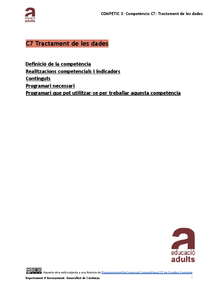 COMPETIC 3 C7 Introducció A La Competència - v.17 | PDF