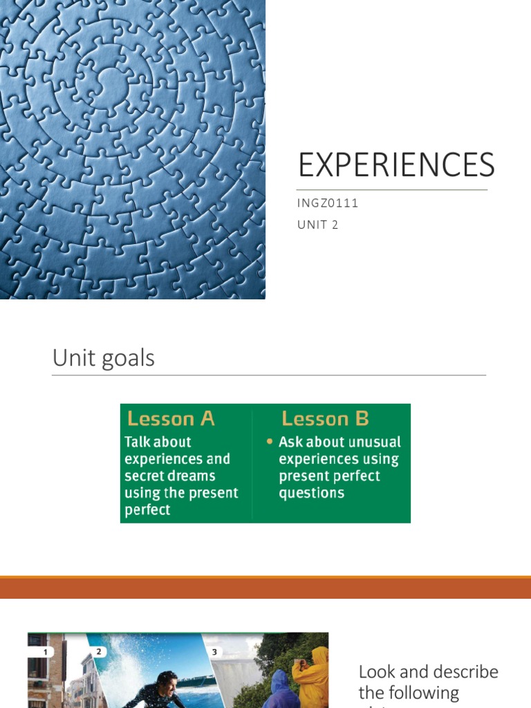 Unit 2 Experiences | PDF | Verb | Linguistics