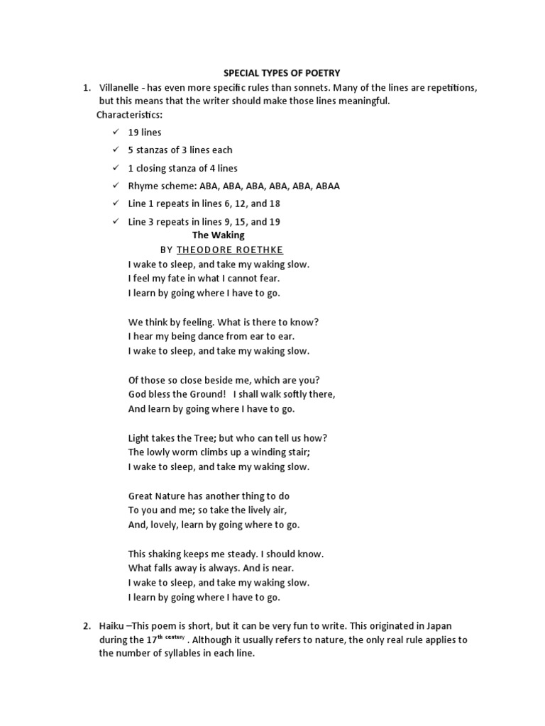 Types of Poetry Explained | PDF