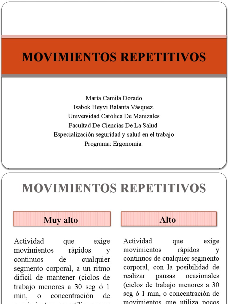 Movimientos Repetitivos- Ergonomia (1) | PDF
