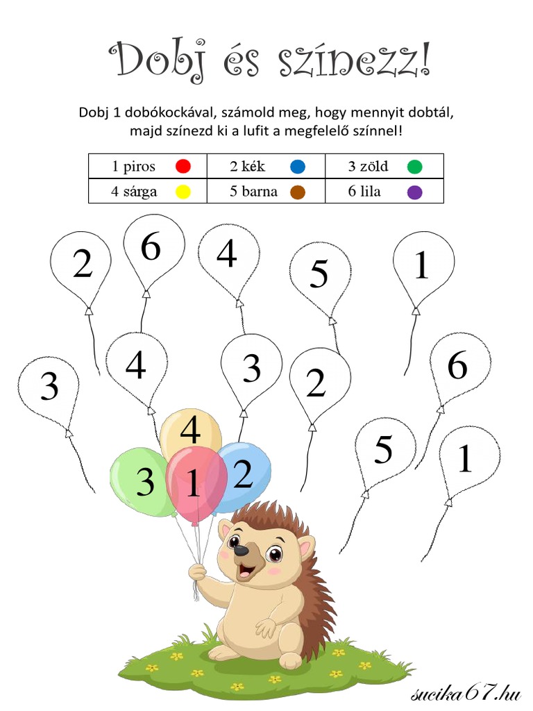 Dobj És Színezz Sünivel | PDF