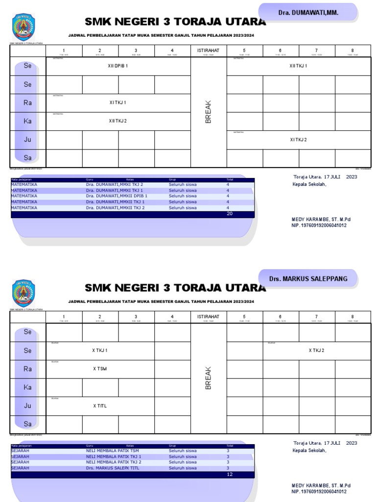 Jadwal Semseter Genap 2022,2023 | PDF