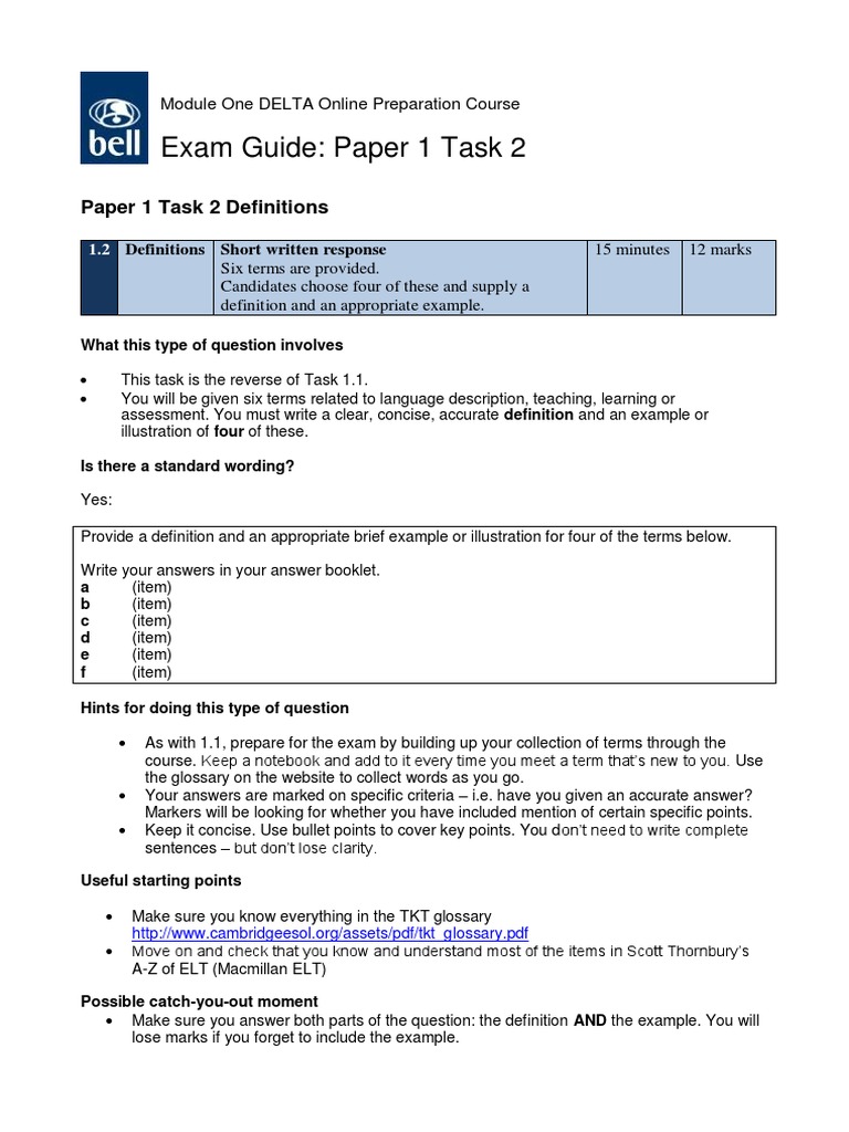 Exam - Guide - 1 - 2 - 001 - DELTA | PDF | Human Communication | Syntax